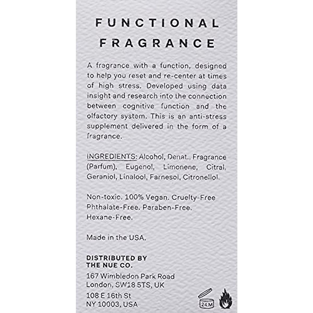 The Nue Co. FUNCTIONAL FRAGRANCE Calming & Soothing, Eases Stress, Fragrance, Green Cardamom, Iris, Palo Santo & Cilantro, Vegan, 50 mL / 1.69 fl oz
