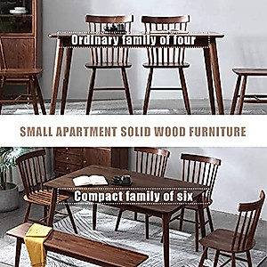 HomeClever, Wood Dining Table, 47.2In x 29In Rectangular Kitchen Table, Modern Home Furniture for Small Spaces, Living Room and Office Wooden Frame Computer Desk (Table Only)