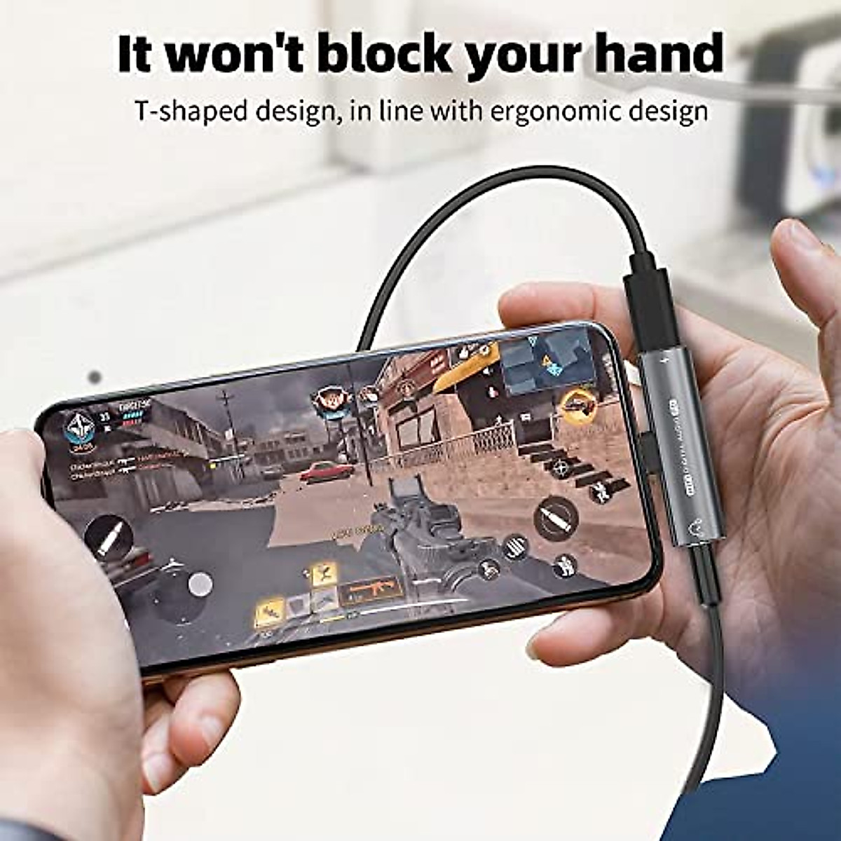 USB C to 3.5mm Headphone and Charger Adapter, 2 in 1 USB C to 3.5mm Audio and PD 60W Fast Charge Fit for Galaxy S23 S22 S21 S20 Ultra Note 20 10, Google Pixel 7 6 Rro 5 4 XL 3 XL 2XL,iPad Pro (Grey)