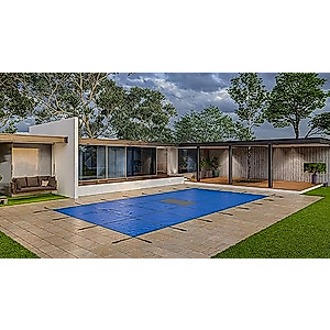 WaterWarden Inground Pool Solid Safety Cover 30' x 60', Rectangle, 15-Year Warranty, UL Classified to ASTM F1346, Triple Stitched for MAX Strength, Break-Strength of Over 4,000 lbs., Hardware Included