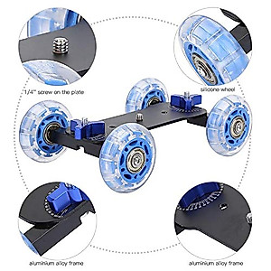 banapoy Portable Dolly Skater Car, 10KG Load Desktop Camera Slider Car, for DSLR Camcorder