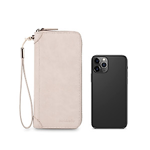 DORIS&JACKY Women Leather Wallet Rfid Blocking Large Capacity Zipper Around Travel Wristlet Bags