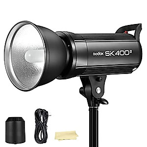 Godox SK400II 400Ws GN65 5600K Studio Strobe Flash Monolight Light for Studio Shooting,with Built-in Godox 2.4G Wireless X System,150W Modeling Lamp(Bowens Mount)