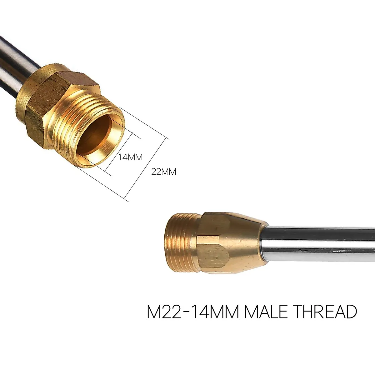 Sooprinse Pressure Washer Wand,Stainless Steel Quick Connect Lance,Replacement Spray Wand,16",5000PSI