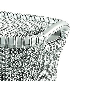 Curver Knit Laundry Storage Hamper, Misty Blue, 57 Litre