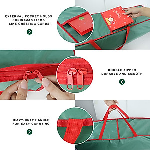 bruwaa Christmas Gift Wrapping Paper Organizer Storage Bag Containers, 41 Inch Gift Wrapping Organizer Storage, Stores up to 20 Standard Rolls - Green