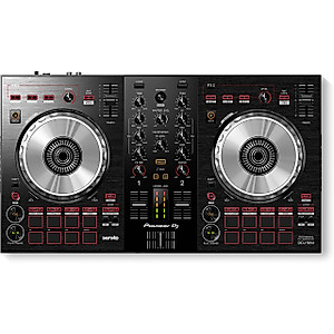 DJ System - Serato DDJ Controller w/Serato DJ Lite Software - 2400 Watts of Powered DJ Speakers w/Stands and Mic