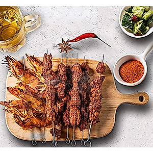 12 inch Barbecue Skewers Metal BBQ Sticks,12Pack Stainless Steel Square Skewer,Kebob,kabob Sets for Grill Outings Cooking (BBQ Skewers Square 12inch-12p)