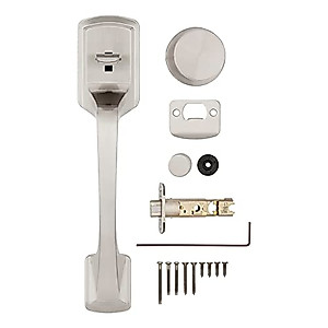 Kwikset Prague Handle Only w/Pismo Knob in Satin Nickel with Microban