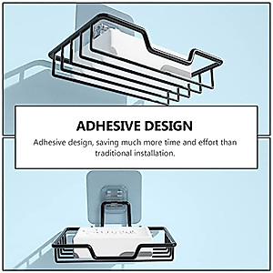 Veemoon Box Stainless Self Drilling Caddy Rack Traceless Sponge for Adhesive Shower Wire Shampoo Sink Mounted Tissue Bathroom Bar Wall Shelf Holder Steel Saver No Kitchen Case Draining