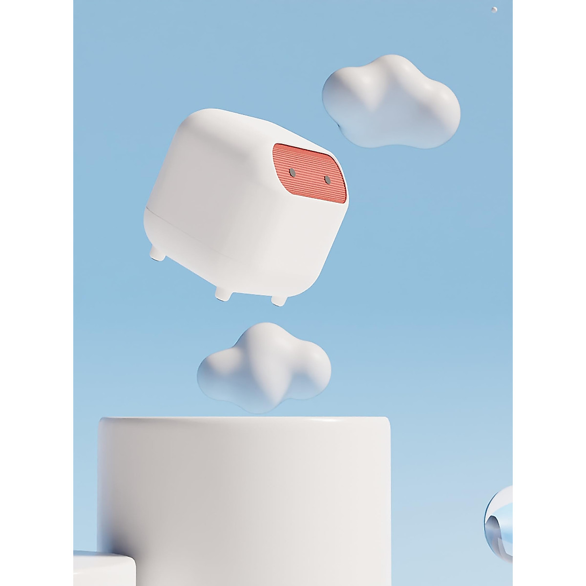 Sheebo 2 Liter / 0.5 Gallon Mini Trash Can with Press Top Lid - Compact Ninja Wastebasket for Desktop, Tabletop, Coffee Table or Countertop (Ninja - Watermelon)