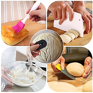 Palksky Sourdough Proofing Baskets Silicone Kit, Sour Dough Kit Sourdough Baking Supplies - Round & Oval Bowls Tools, Sourdough Bread Baking Supplies, Bread Proofer Essentials for Beginners