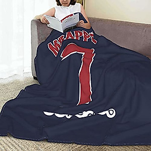 #10 #7 Mbappe King of France Super Soft Fleece Throw Blanket Ultra-Soft Micro Blankets for Car Sofa