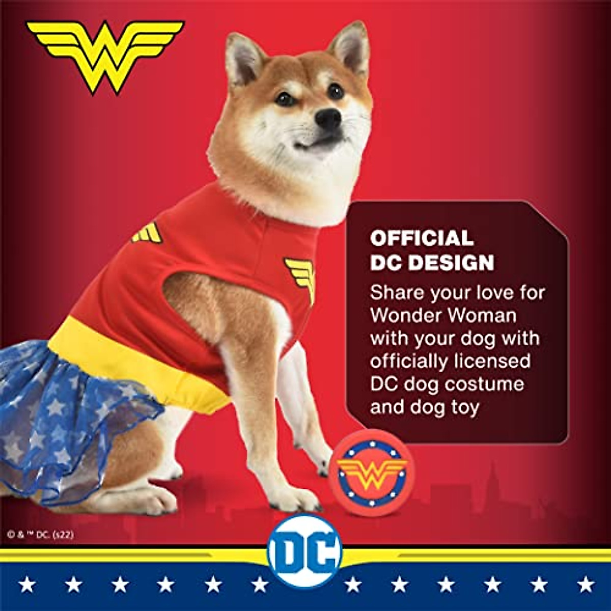 DC Comics Wonder Woman Dog Costume XSmall | Best DC Wonder Woman Halloween Costume for Extra Small Dogs | Official Wonder Woman Dog Costume for Pets Halloween, Dog Halloween Costume