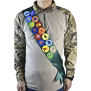 JFFCESTORE Embroidered Patch Come with Satin Sash Double Sided Sticky Fix Morale Patch Tactical Military Morale Patches Party Decorations Applique DIY Accessory (15pc Green)