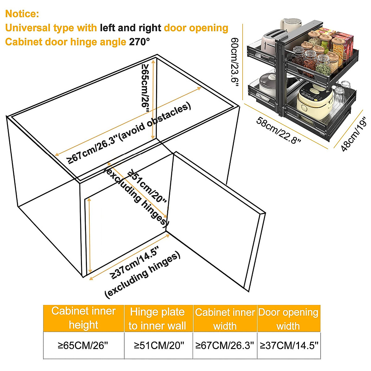 Blind Corner 4 Tray Shelf Slide Out Kitchen Cabinet Organizer Pull Out Blind Corner Cabinet with Soft Close Pull Out Left Or Right Handed Open Kitchen Pull Out Shelf Organiser
