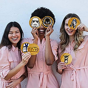 Star war Coasters for Drinks, 6 PCS Funny Coasters Set with Coaster Holder, Bamboo Coasters, Wood Coasters for Coffee Table, Cute Coasters for Home Decor, Star war Merchandise, Star war Gifts (Type A)