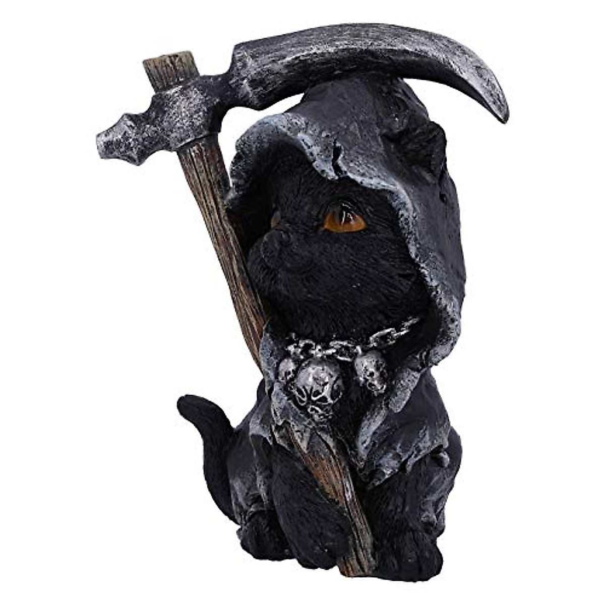Nemesis Now Amara Grim Reaper Feline Cat Figurine, Resin, Hand-Painted, Gothic Decor, 10.2cm
