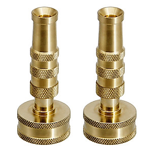 ATDAWN Brass Hose Nozzle, Heavy-Duty Brass Adjustable Twist Hose Nozzle, 2 Pack (3")