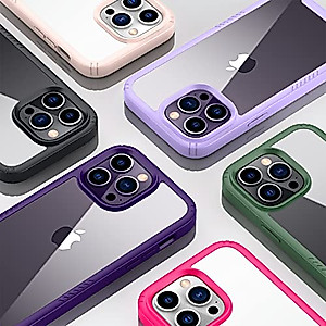 Goodon iPhone 14 Pro Max Case with Screen Protector and Camera Lens Protector,Military Drop Tested from 6 Ft,Acrylic Cover TPU Bumper Scratch Resistand Heavy Duty Protection Phone Case,Purple