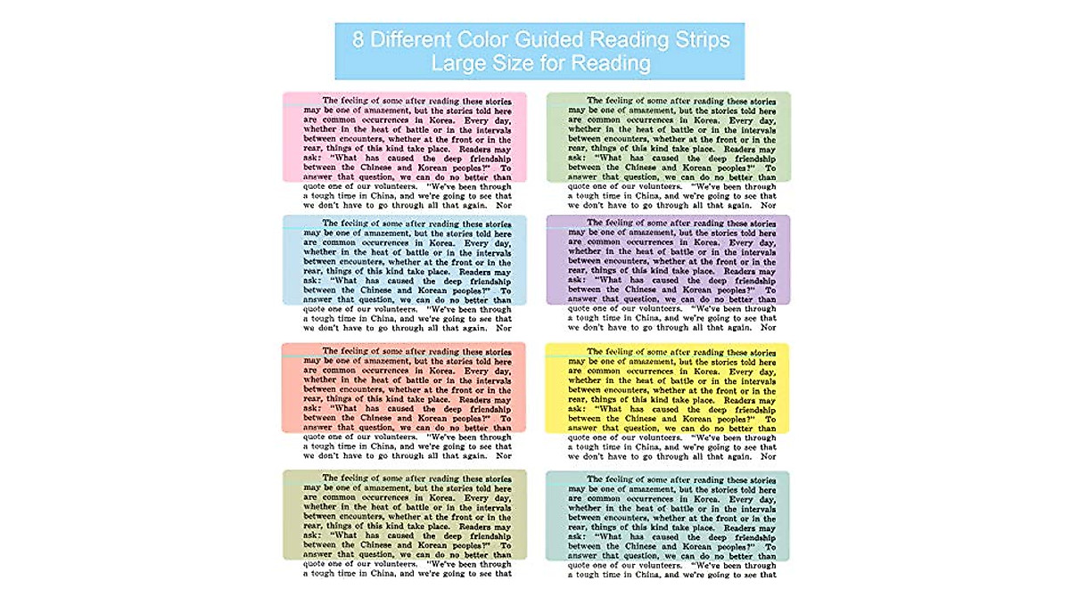 Guided Reading Strips: Ease Dyslexia & Visual Stress