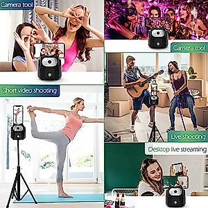 Auto Face Tracking Tripod 360 ° Rotation,Smart Face Motion Tracking Tripod,Selfie Cell Phone Holder Camera Stand,No App Required, for Tiktok, Video Recording Vlog,Live Streaming, YouTube