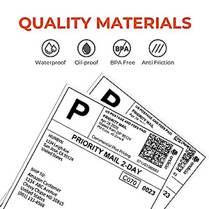 MUNBYN 4"x6" Direct Thermal Shipping Label Compatible with DYMO LabelWriter 4XL 1744907,1755120, Perforated Postage Label Paper for MUNBYN, DYMO, Rollo, JADENS, Permanent Adhesive, 220 Labels/Roll