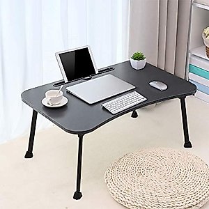 Bedside Table Mobile Medical Overbed Table, Student Study Writing Table Computer Gaming Table Bedroom Laptop Table, Home Office Desk Workstation Study Reading Writing Desk PC Laptop Table (Black)