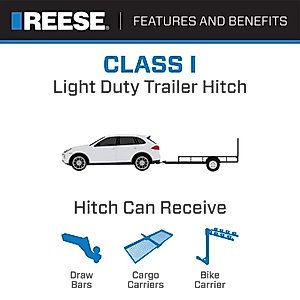 Reese Towpower 77183 Class I Insta-Hitch with 1-1/4" Square Receiver opening