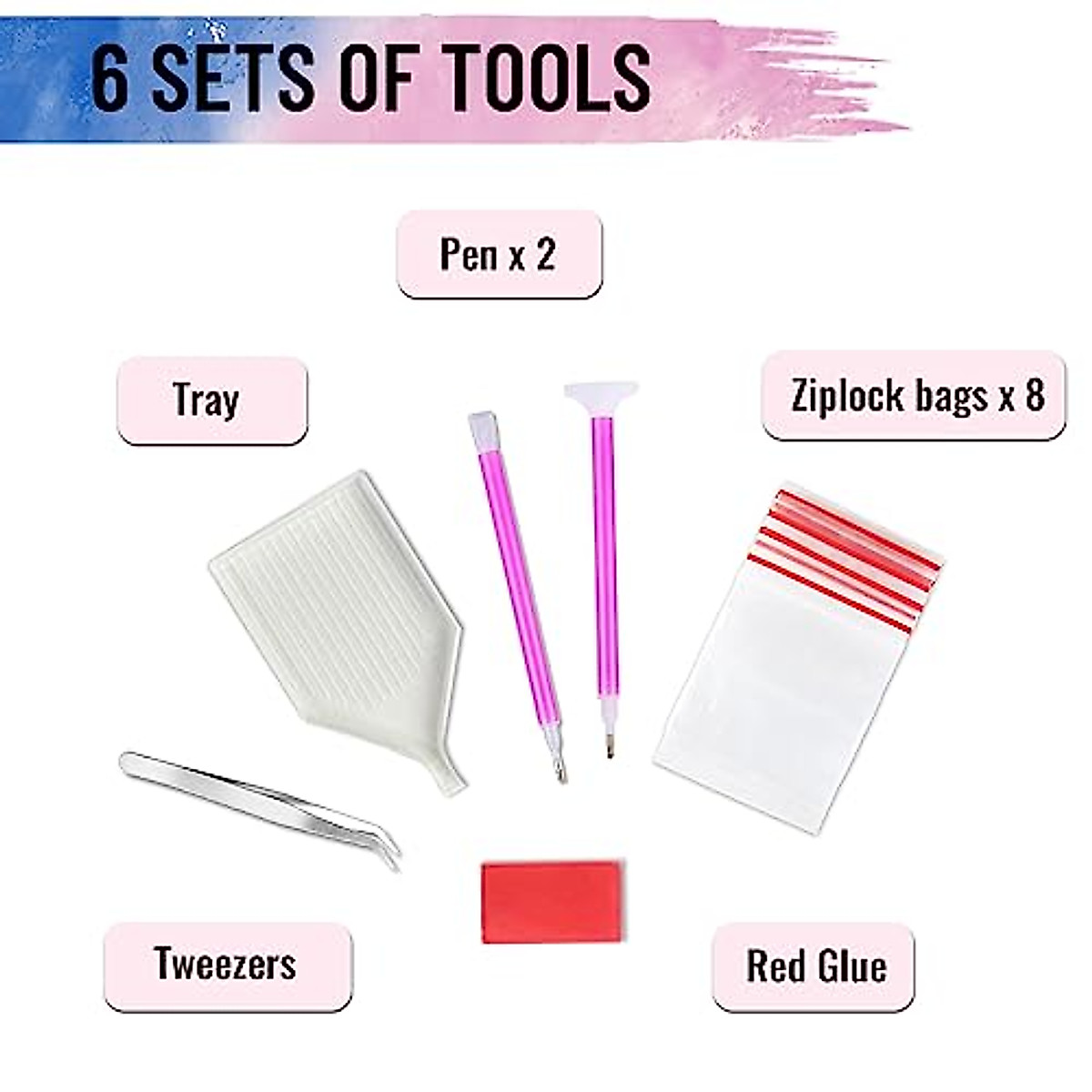 Mirztry 6 Pack Princess Diamond Painting Kits for Adults Kids Beginners, 5D Princess Diamond Art Kits for Adults Girls, Princess Paint by Diamonds Gem Painting Kits for Decor Gift (12x16 inch)