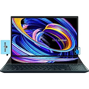 ASUS Zenbook Pro Duo 15 OLED 12th Gen 15.6" Home & Business Laptop (Intel i9-12900H 14-Core, 32GB LPDDR5 4800MHz RAM, 2TB PCIe SSD, GeForce RTX 3060, 60Hz Touch Win 11 Pro) with Hub