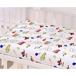 Liveinu Crib Mattress Cover Stretchy Fitted Sheet Portable Mini Crib Sheets,Convertible Playard Mattress Cover Toddler Crib Mattress Protector for Girls Boys 70x39x2 inches Cars