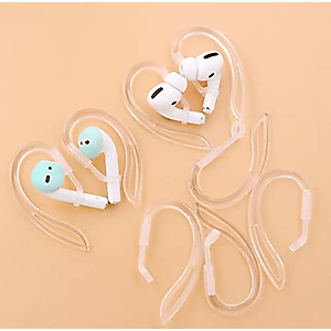 3 Pairs Ear Hooks Compatible with AirPods Pro 2nd 1st and 3 2 1, 360 Angle Rotation Adjustable Length Anti-Slip Sport Earhooks Wing Tips Holder Compatible with AirPods 3 2 1 and Pro 2 1 - Translucent