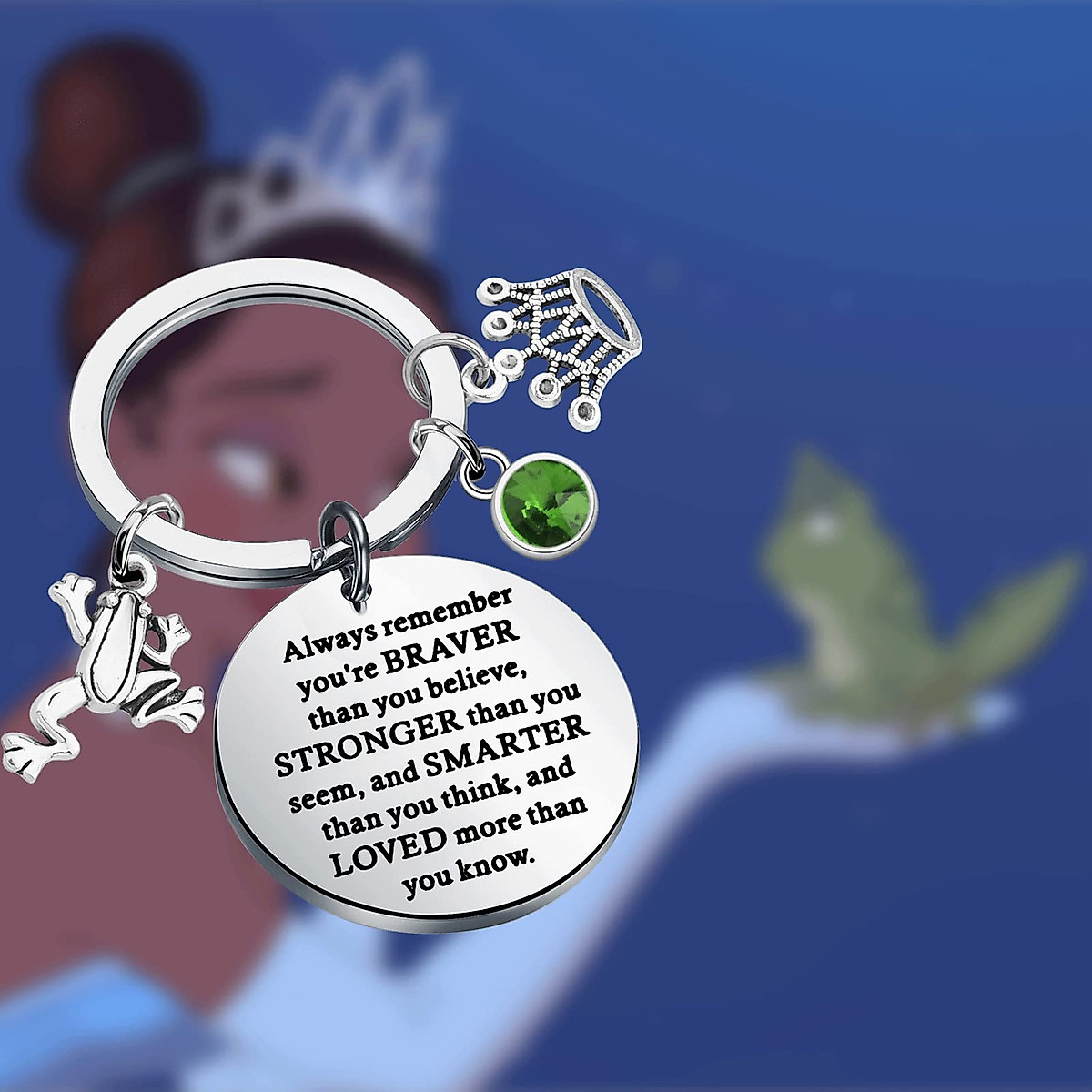 WSNANG Frog Inspired Gift You Are Braver Stronger Smarter Than You Think Keychain (P Frog Always KC)