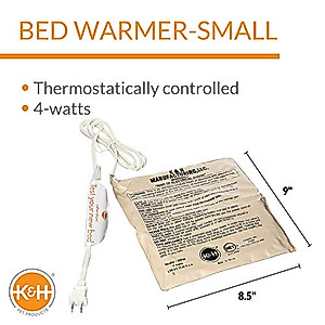 K&H Pet Products Heated Pet Bed Warmer Waterproof Pet Heating Pad Tan Small 8.5 X 9 Inches