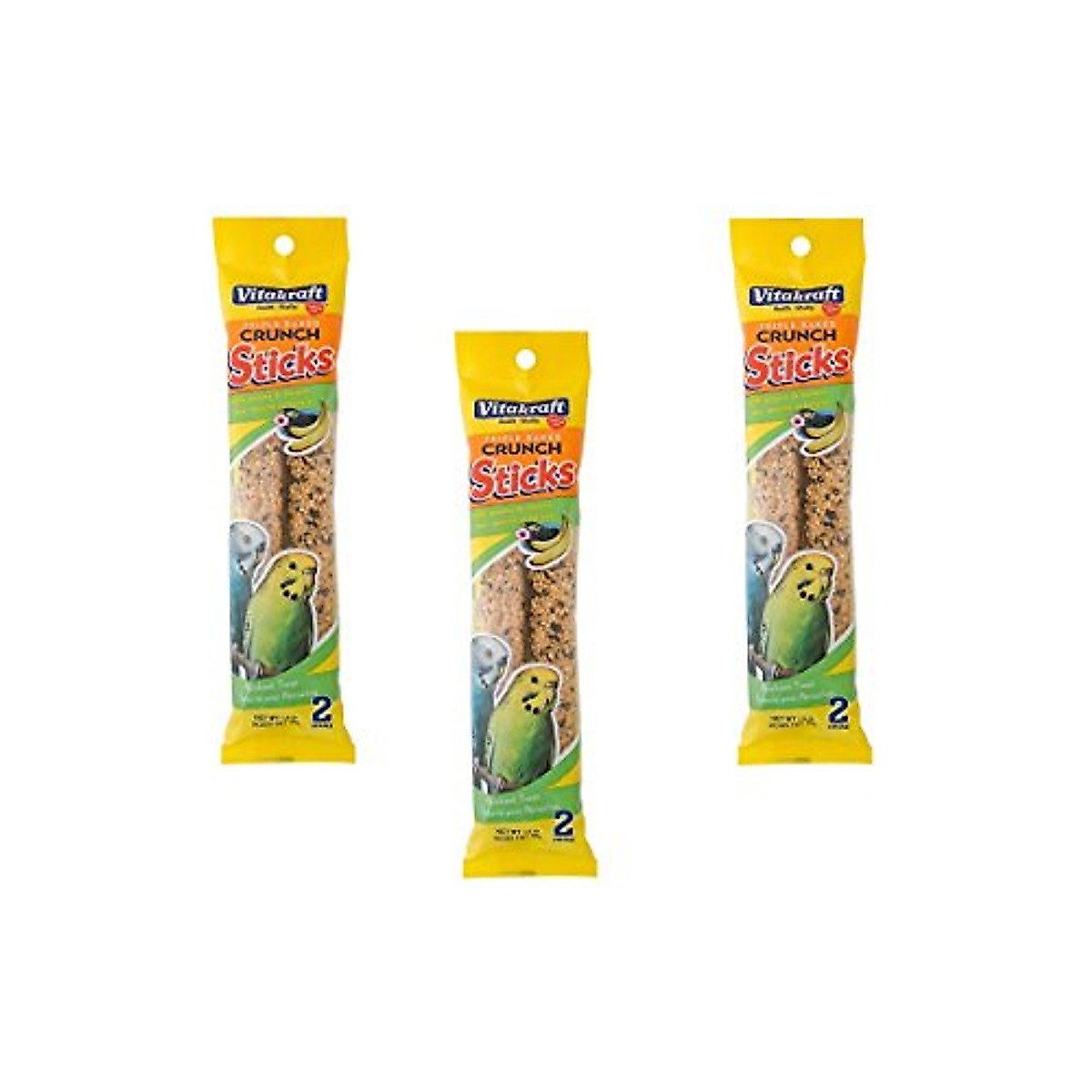 Vitakraft Crunch Sticks with Sesame and Banana Parakeet Treat 2.11 Ounce, Pack of 3
