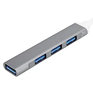 Type‑C Hub, USB Hub 4‑Port Multi‑Function for Tablets for Laptops(grey)