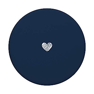 Cute White Heart Hand Drawn Minimalist in Dark Blue PopSockets PopGrip: Swappable Grip for Phones & Tablets