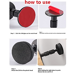 NatureMan 2 Pieces of Black Adjustable Threaded Bed Frame Anti-Shake Tool, Headboard Stoppers，Bed stoppers ，Wall Bed headboard Anti-Shake Fixer to Prevent loosening, Easy to Install (1.1-2.5 inches)