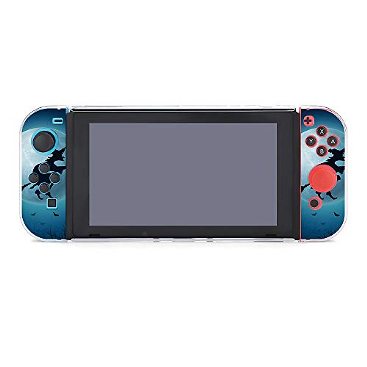 SUPNON Carry Case Compatible with Nintendo Switch, Ultra Slim Hard Shell, Protective Carrying Case for Travel - Witch Flying On Broom In Halloween Horror Design30434