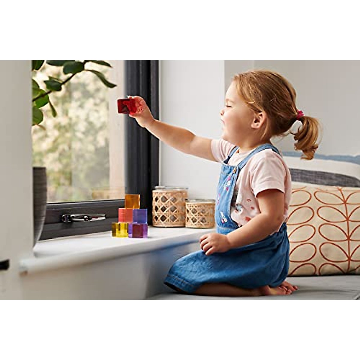 TickiT Perception Cubes - Set of 8 - Assorted Colors - Transparent Manipulatives for Visual Sensory Play - Observe Light and Color-Mixing - Light Panel Accessory