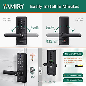 Yamiry 2-in-1 Video Doorbell Smart Lock, Black, Keypad
