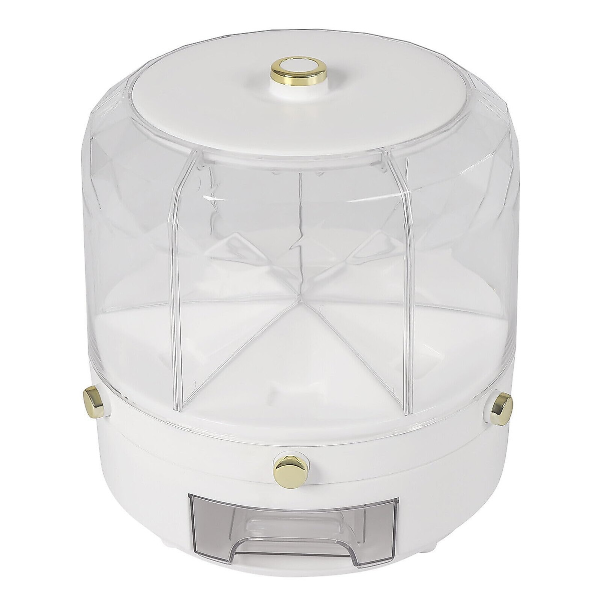 Opulentia Rice Dispenser Dry Grain Food Storage Container Tank 6-Grid Rotating for Kitchen 6 in1 Grain Storage Tank Rotating Rice Bean Oatmeal Food Dispenser Container (Style two)