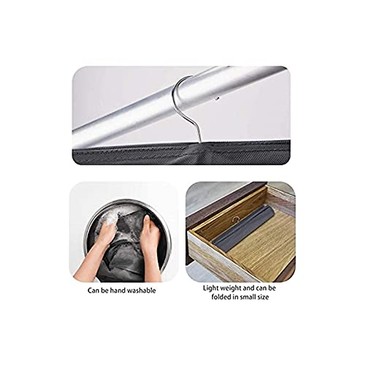 LCXEGO Storage Hanging Bag with Metal Hanger, Dual-Sided Hanging Storage Organiser for Underwear, Stocking,Bra and Sock (6+18 Pockets, Gray)