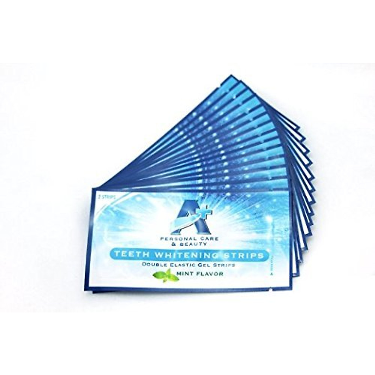 Sparkling White Professional Strength 6% HP Teeth Whitening Strips - Elastic Strips Plus Advanced Whitening Formula = Great Results! 28 Strips (14 Upper and 14 Lower) Free Teeth Shade Guide Included.
