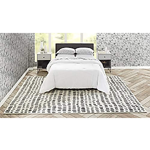 Novogratz Delmar Collection Boho Dots Wool Area Rug, Ivory, 2'3" x 8'0" Runner Size Mat for Living Room, Bedroom, Kitchen, Hallways, and Home Office