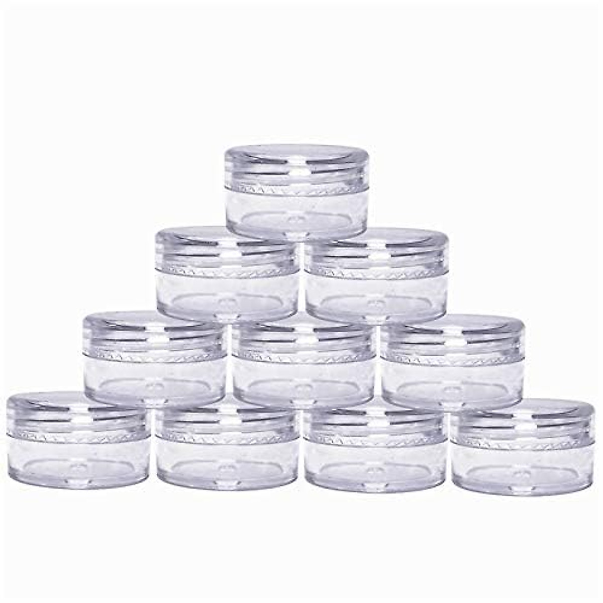100PCS 5G/5ML Cosmetic Containers With White Lids Sample Gram Plastic Containers Lotion Jars for for Scrubs, Oils, Salves, Creams, Lotions - BPA Free