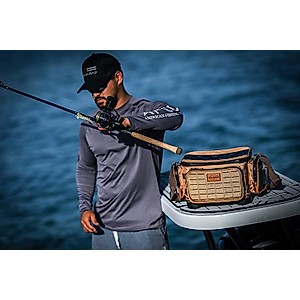Plano Guide Series 3700 Tackle Bag, Large, Beige 1680 Denier Fabric with Waterproof Base, Includes 6 StowAway Utility Boxes, Premium Fishing Storage for Baits & Lures