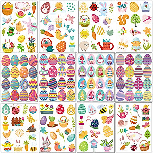 220+PCS Easter Stickers, Easter Stickers for Kids Teens Adults, Cute Bunny Egg Easter Stickers for Water Bottle Toys Laptop Scrapbooking