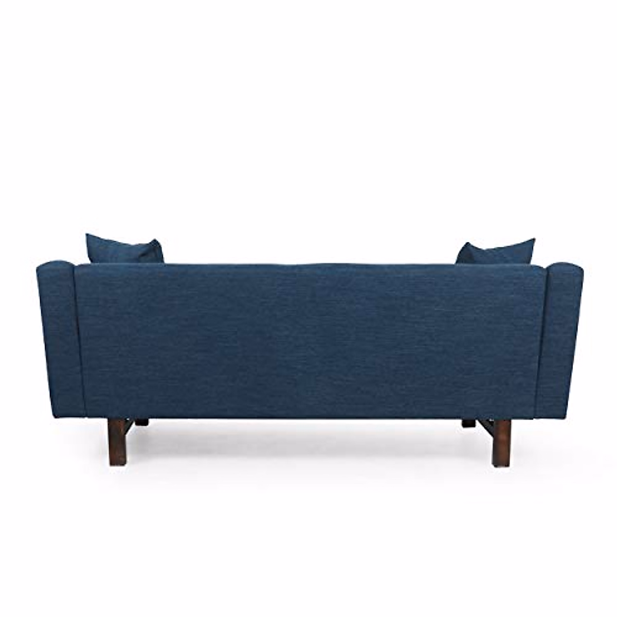 Christopher Knight Home Mableton 3 Seater Sofa, Navy Blue + Espresso